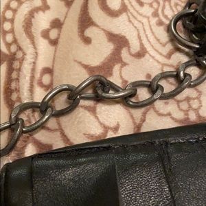 NAF NAF | Bags | Naf Naf Sheep Leather Black Chained Purse | Poshmark